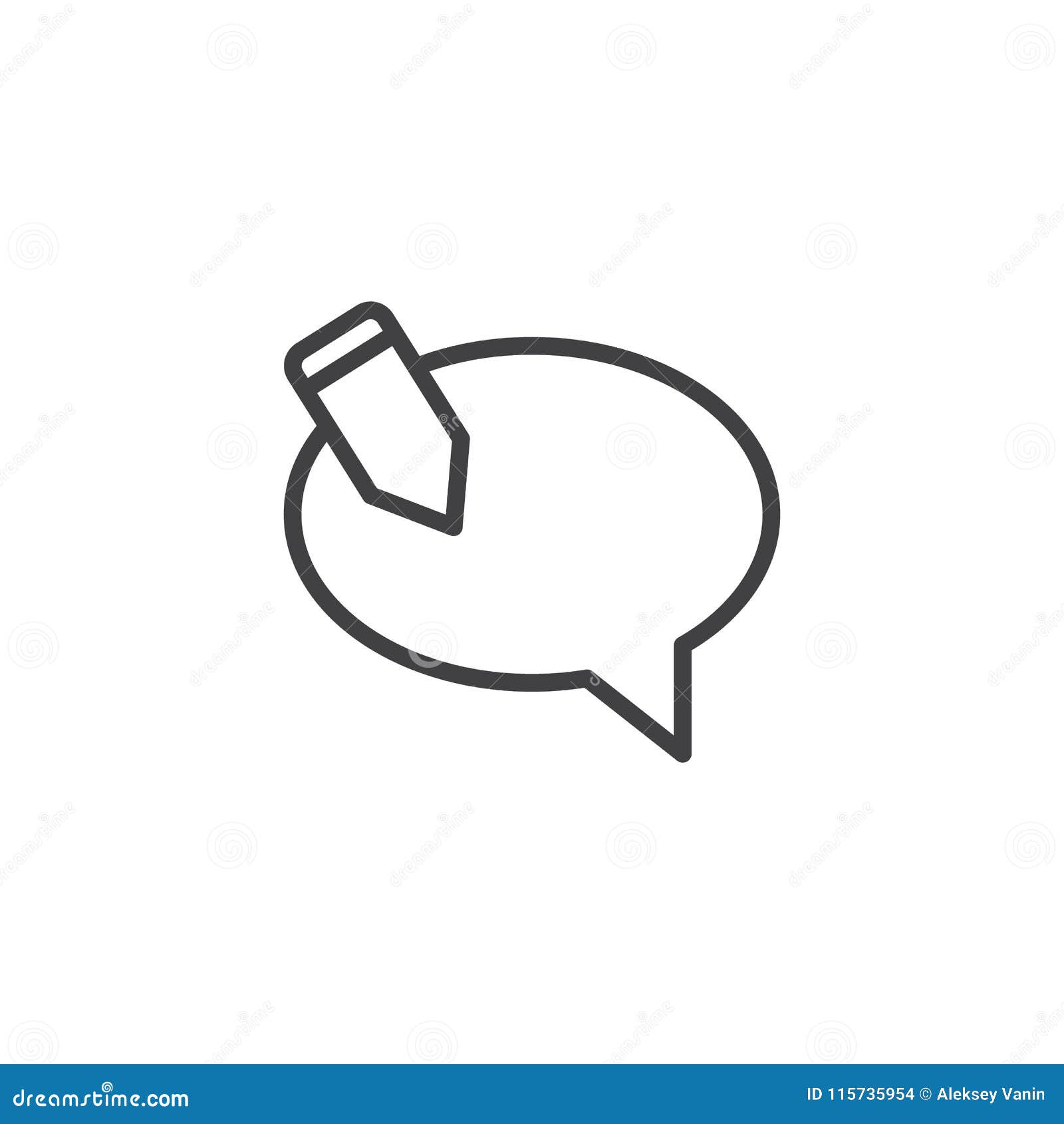 Writing Message Outline Icon Stock Vector - Illustration of symbol ...