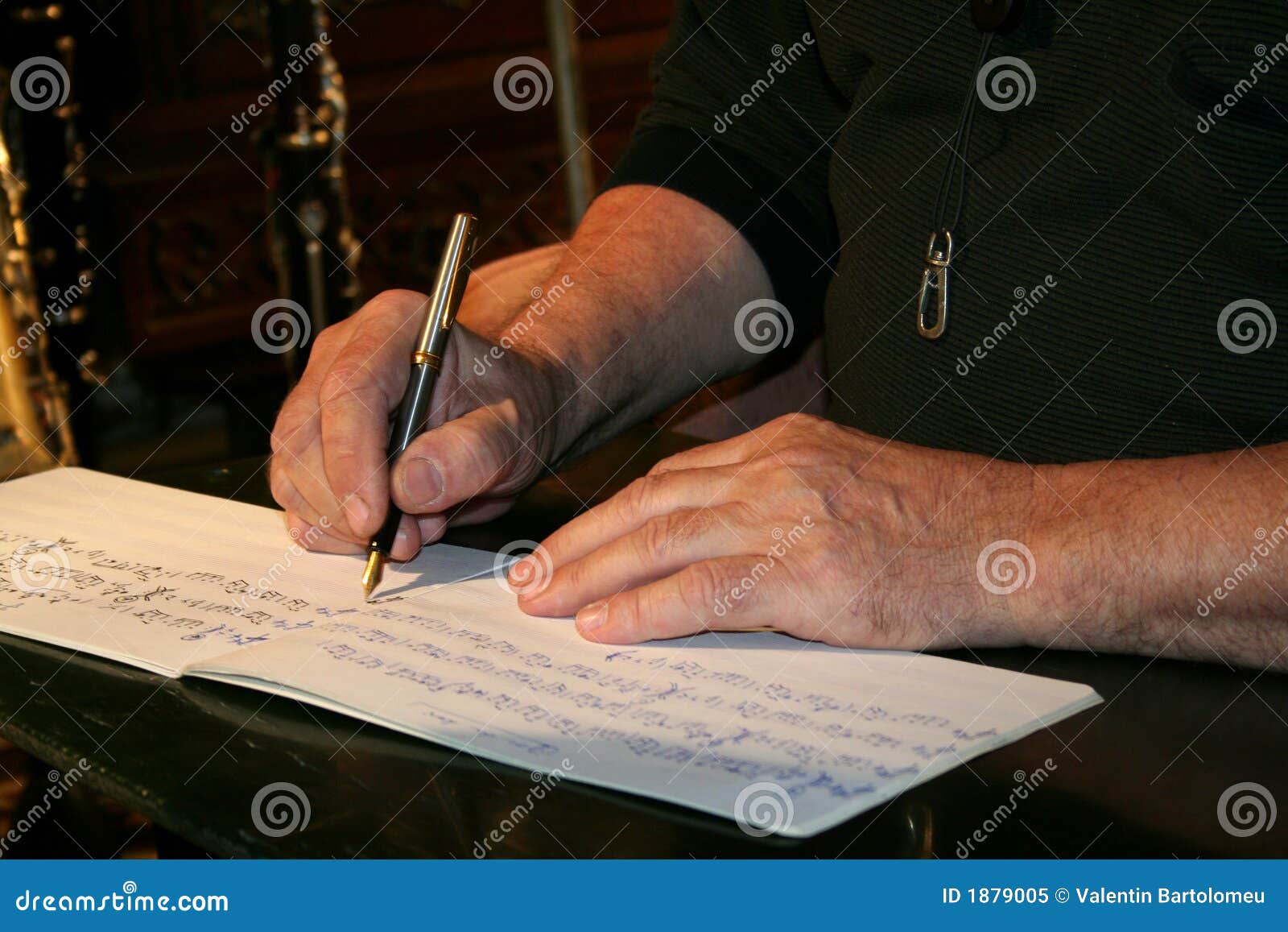 Writing musical notes stock image. Image of instruments - 1879005