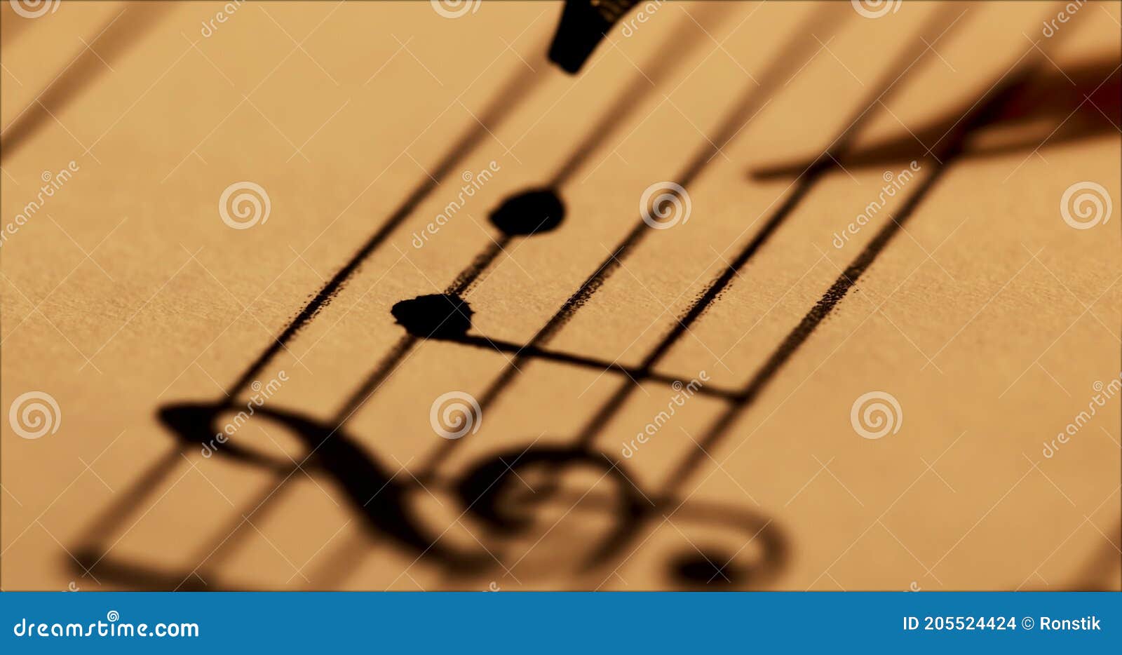 Writing Musical Notes with Quill Pen and Ink Stock Footage - Video of ...