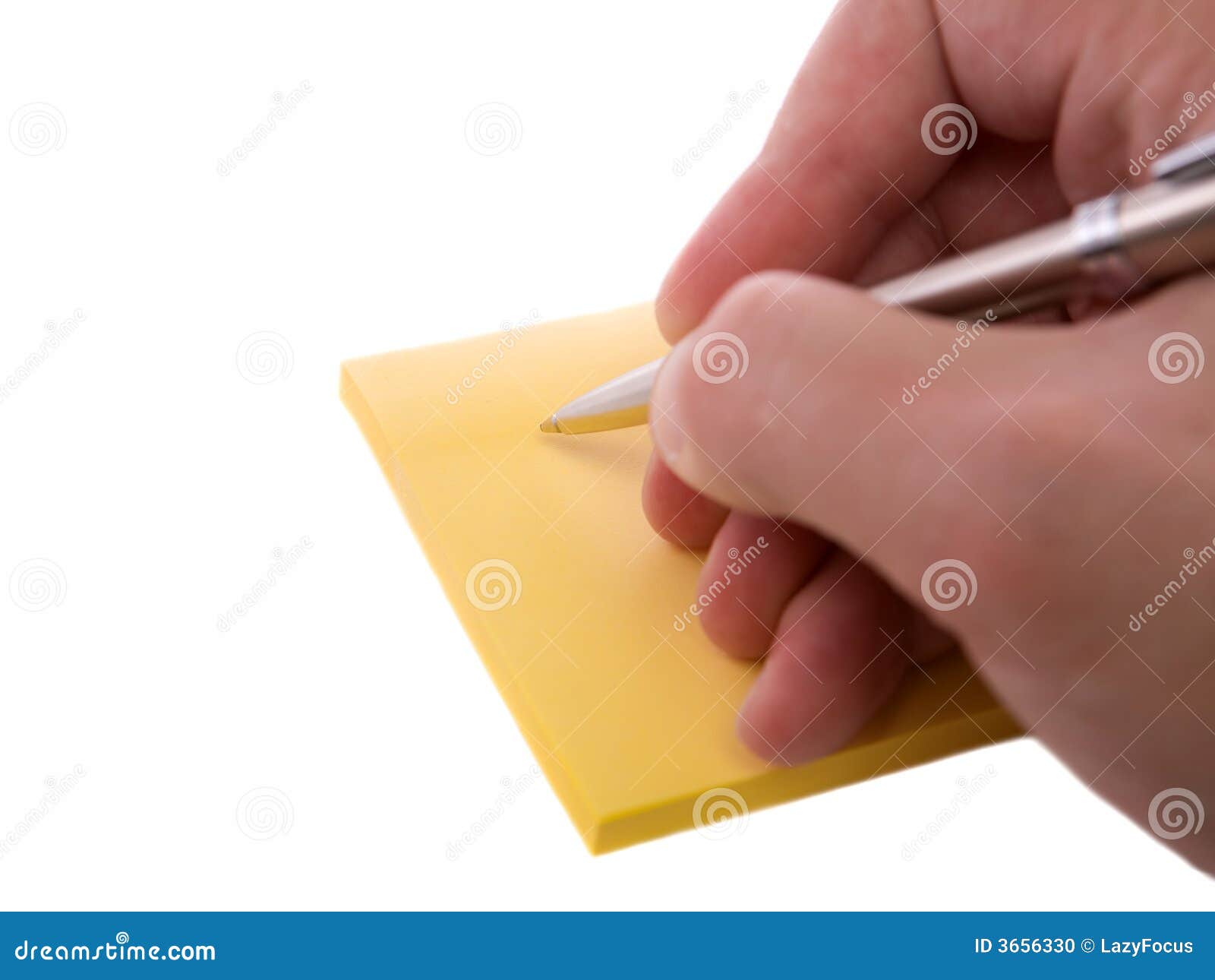 Writing a note. stock photo. Image of paper, sticker, objects - 3656330