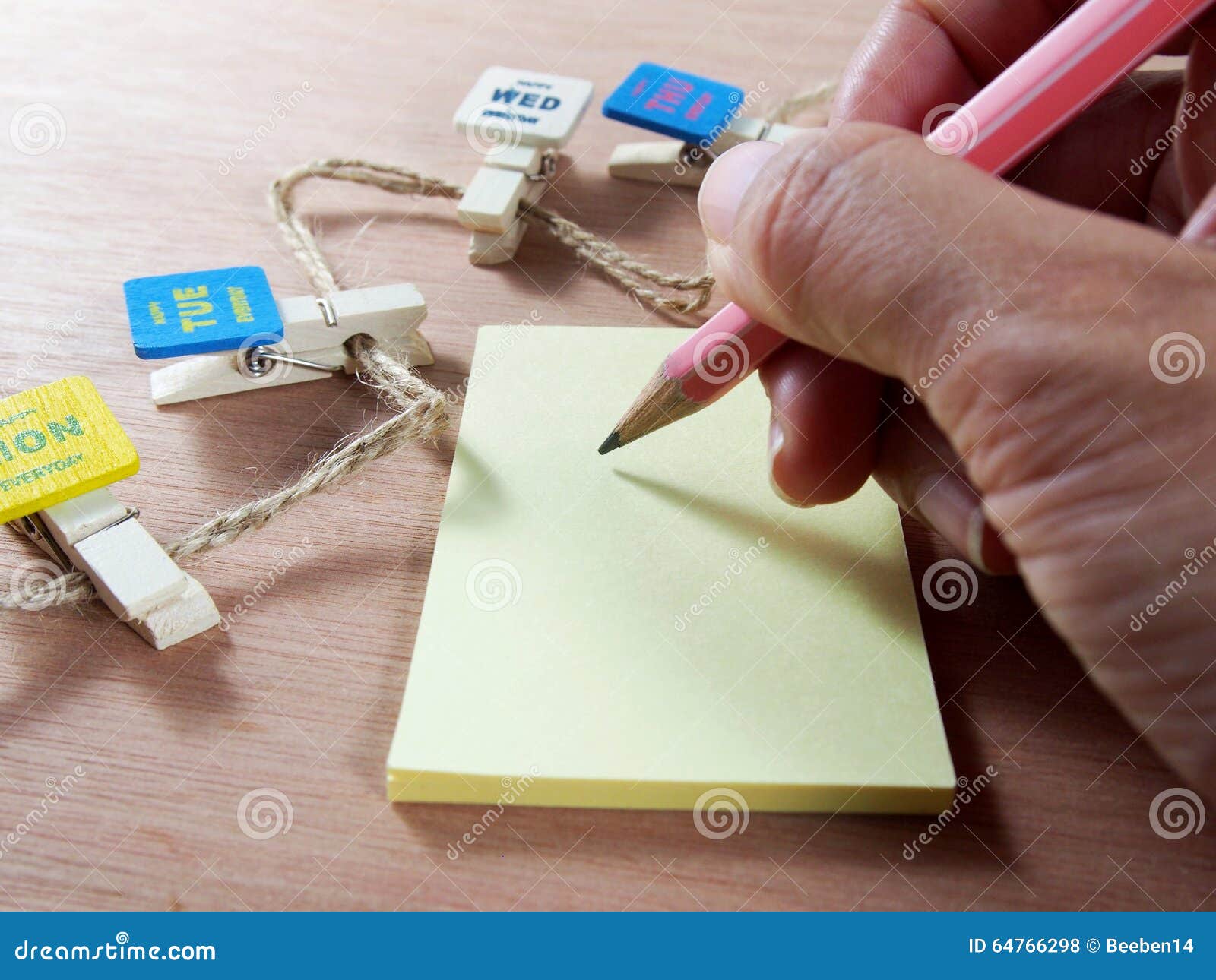Writing on Note Paper with Paper Clips Stock Photo - Image of ...