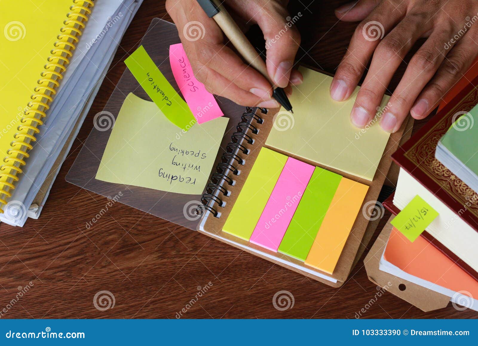 Writing Note with Pen and Books Paper Sheet Props Stock Photo - Image ...