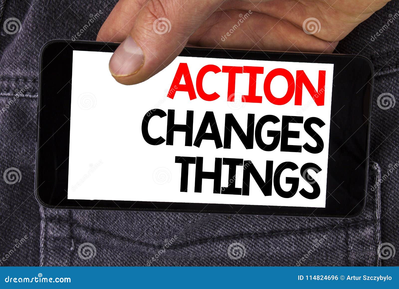 Writing Note Showing Action Changes Things. Business Photo Showcasing ...