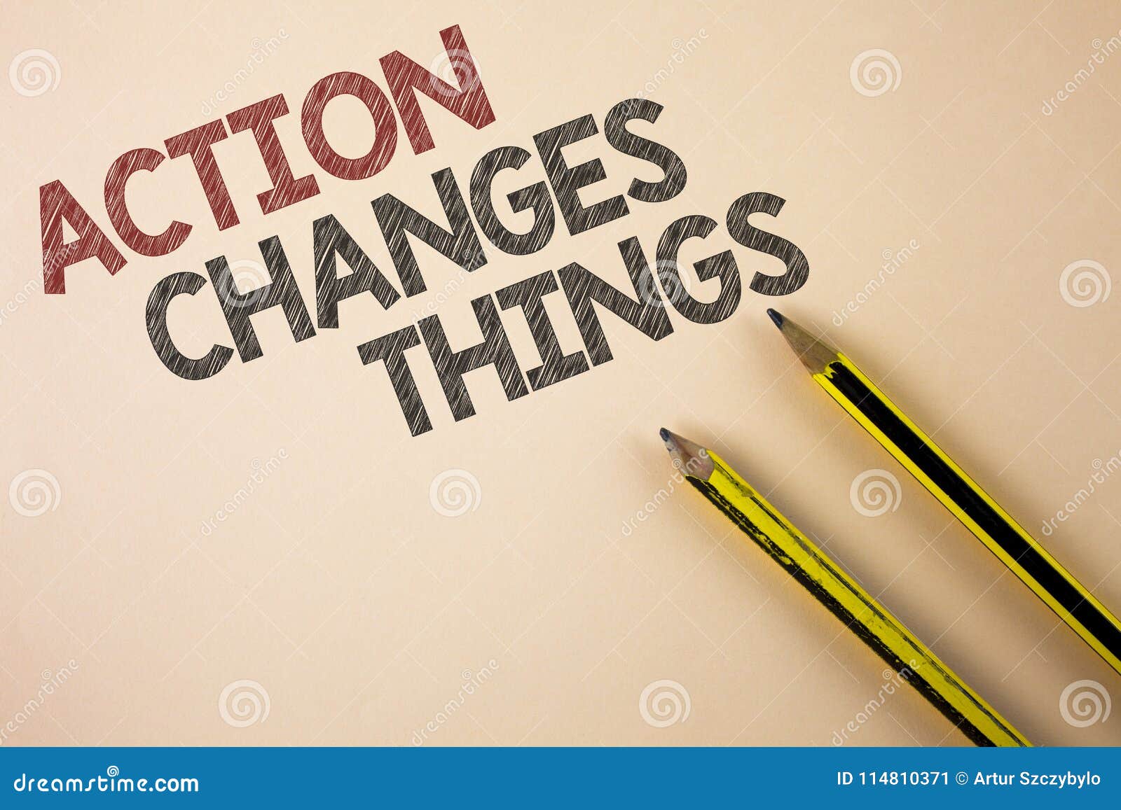 Writing Note Showing Action Changes Things. Business Photo Showcasing ...