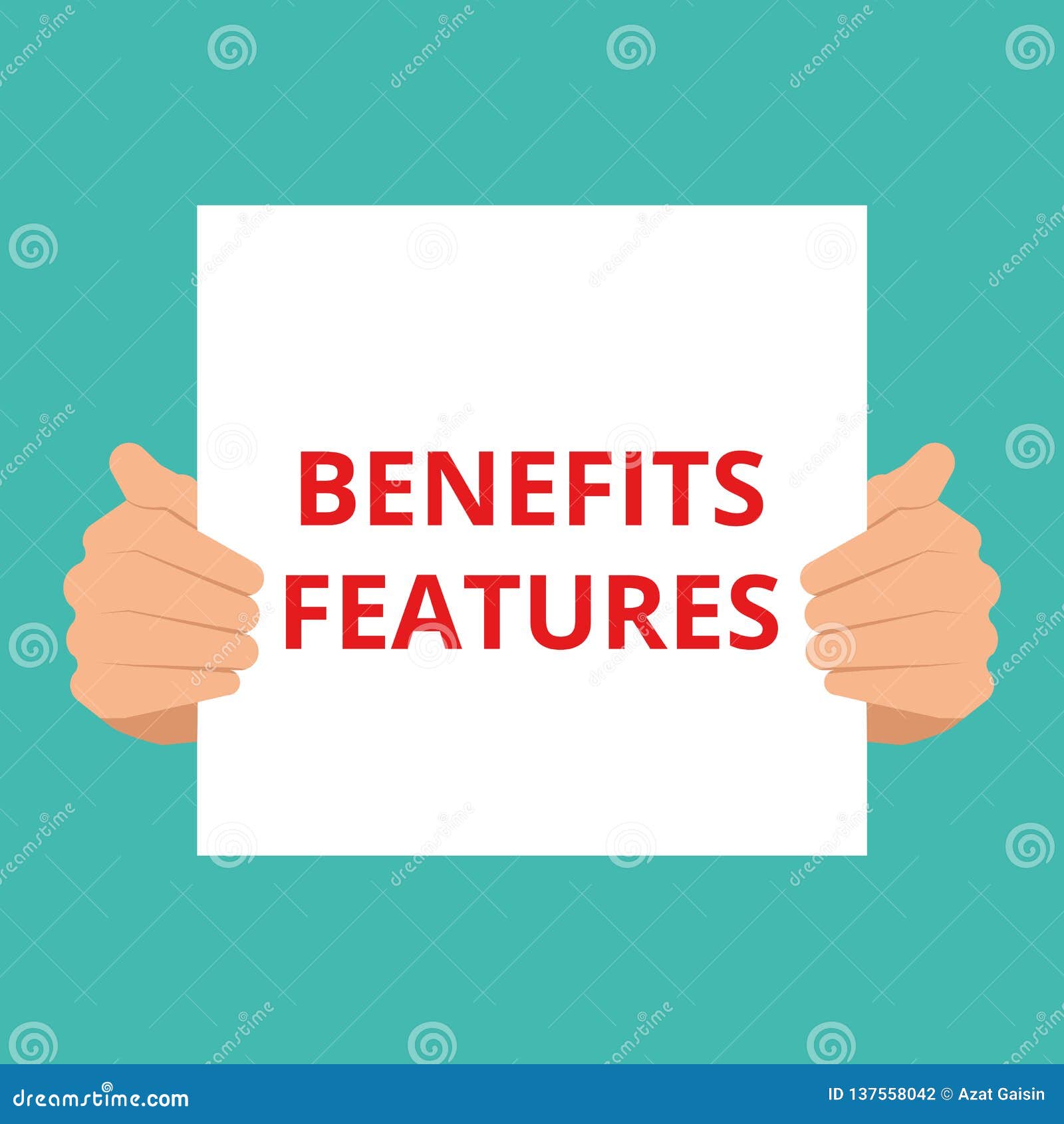 Writing Note Showing Benefits Features Stock Illustration ...