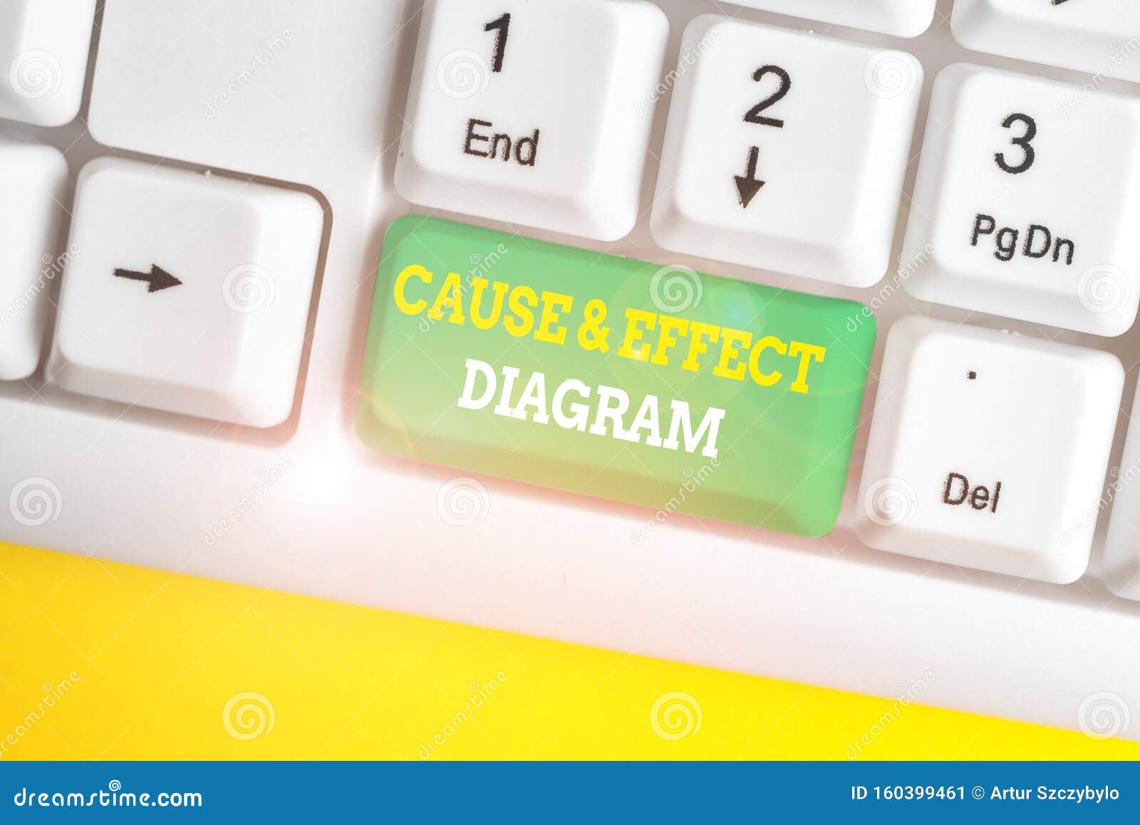 Writing Note Showing Cause and Effect Diagram. Business Photo ...