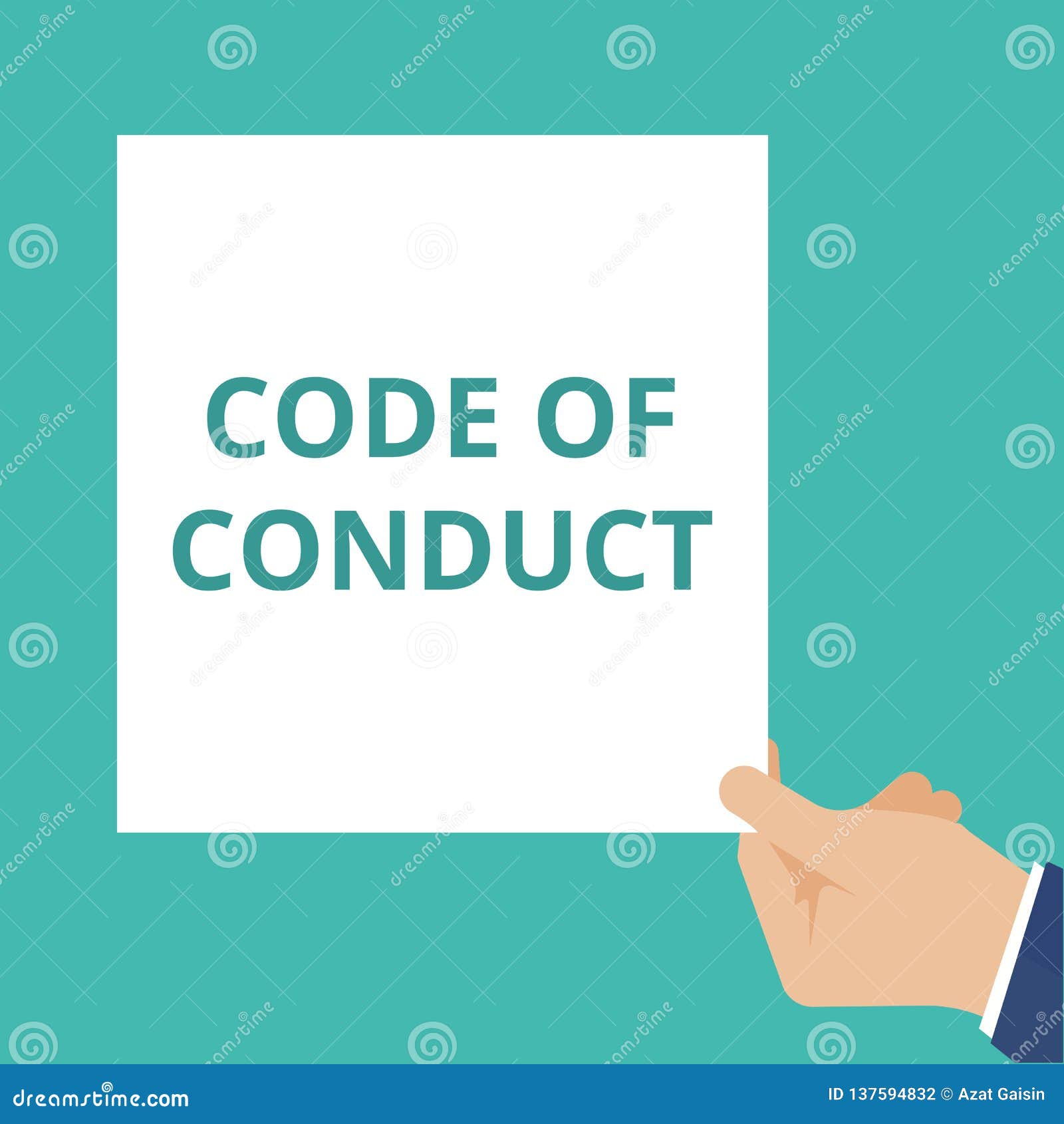 Writing Note Showing Code of Conduct Stock Illustration - Illustration ...