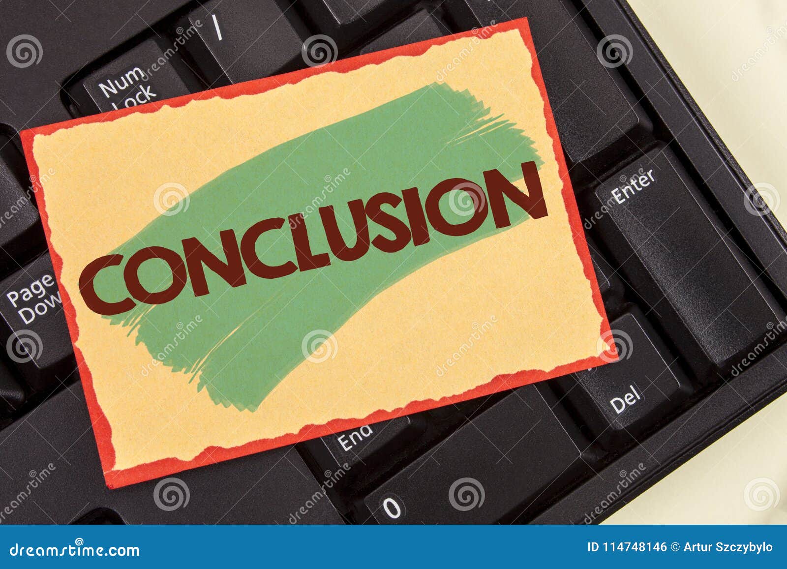 Writing Note Showing Conclusion. Business Photo Showcasing Results ...