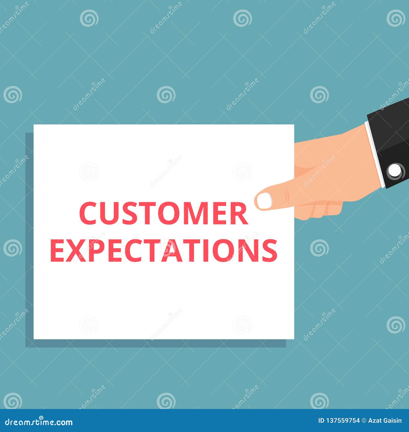 Writing Note Showing Customer Expectations Stock Illustration ...