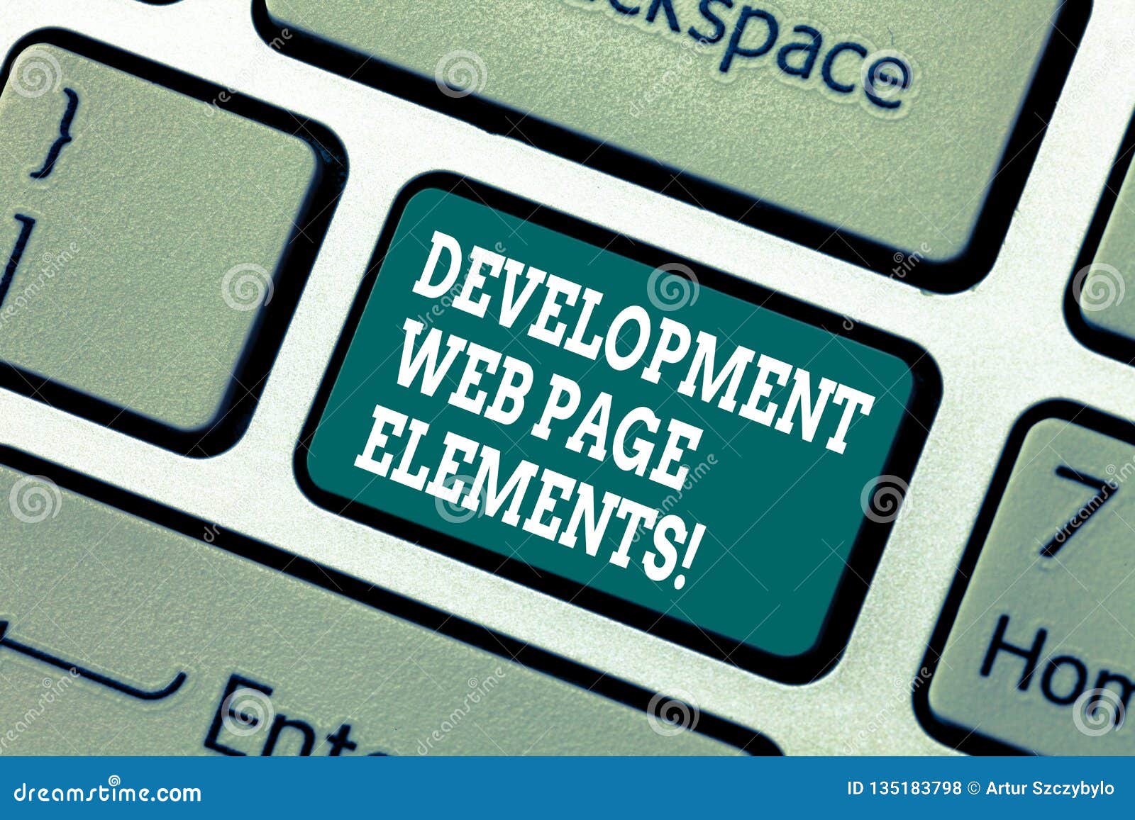 Writing Note Showing Development Web Page Elements. Business Photo ...