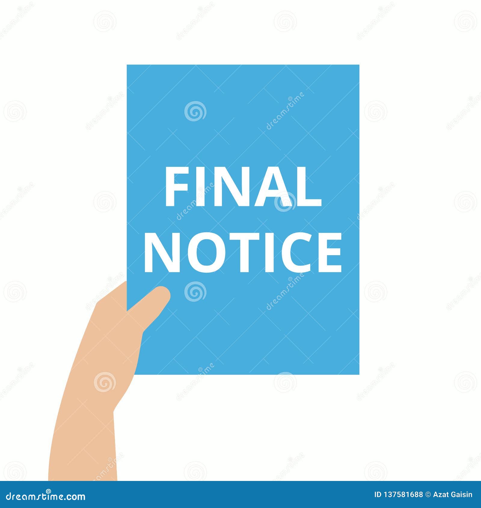 Writing Note Showing Final Notice Stock Illustration - Illustration of ...