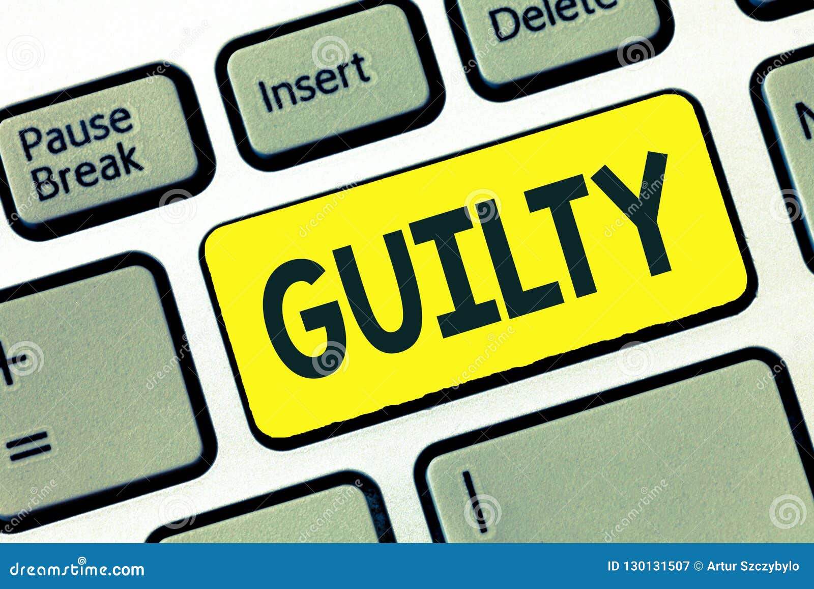 Writing Note Showing Guilty. Business Photo Showcasing Culpable of or ...