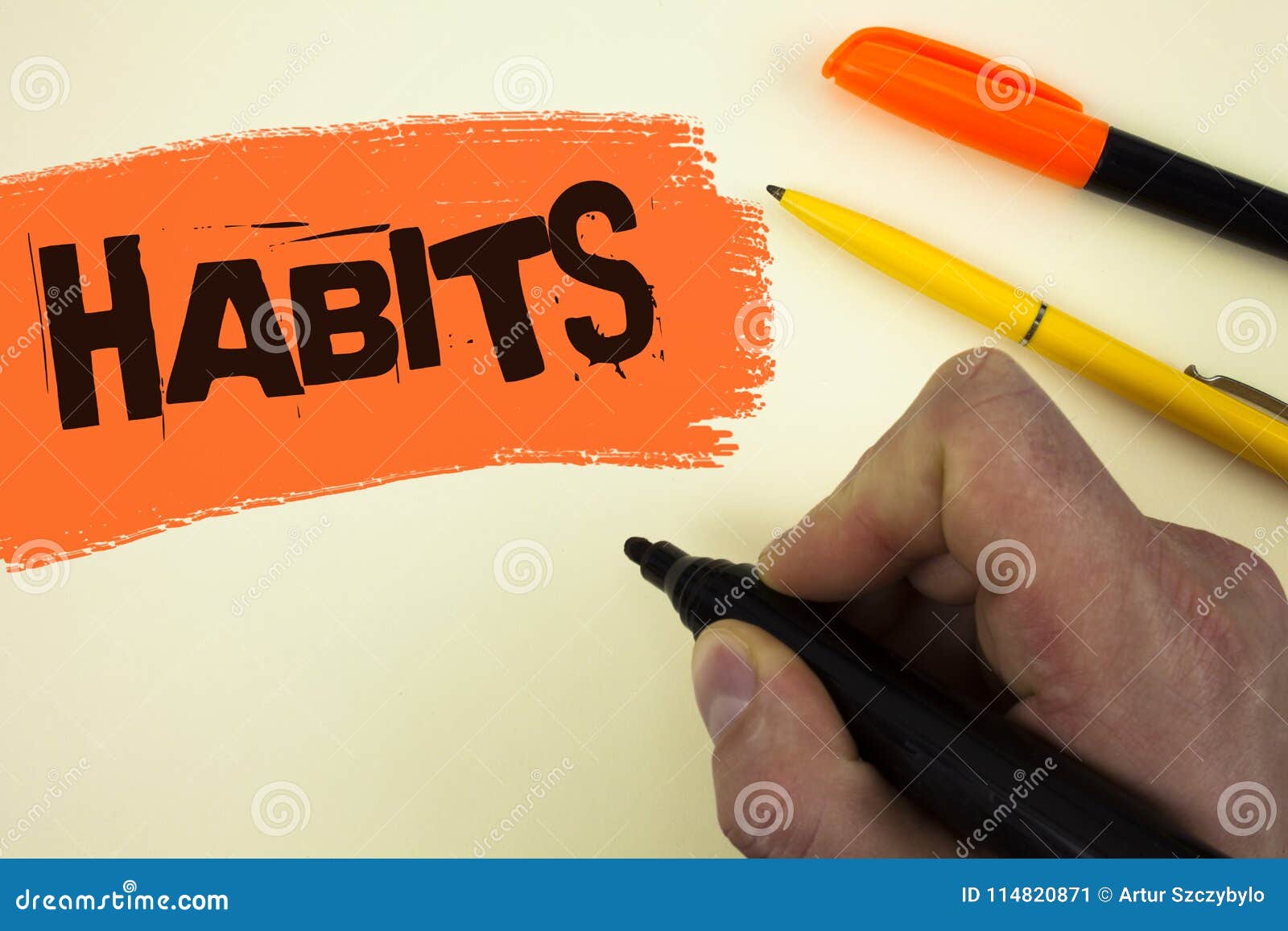 Writing Note Showing Habits. Business Photo Showcasing Regular Tendency ...