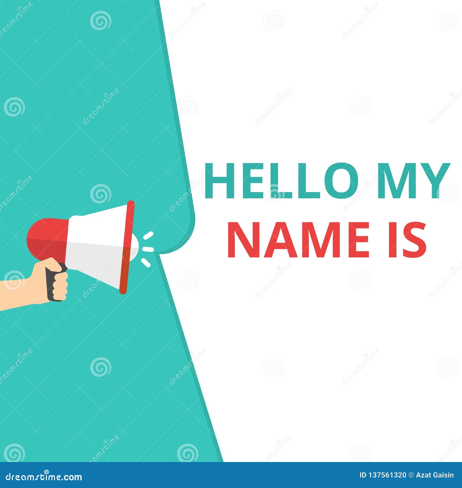 Writing Note Showing Hello My Name is Stock Illustration - Illustration ...
