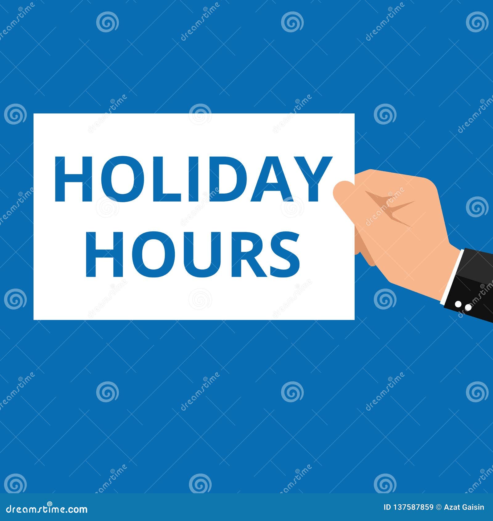Writing Note Showing Holiday Hours Stock Illustration - Illustration of ...