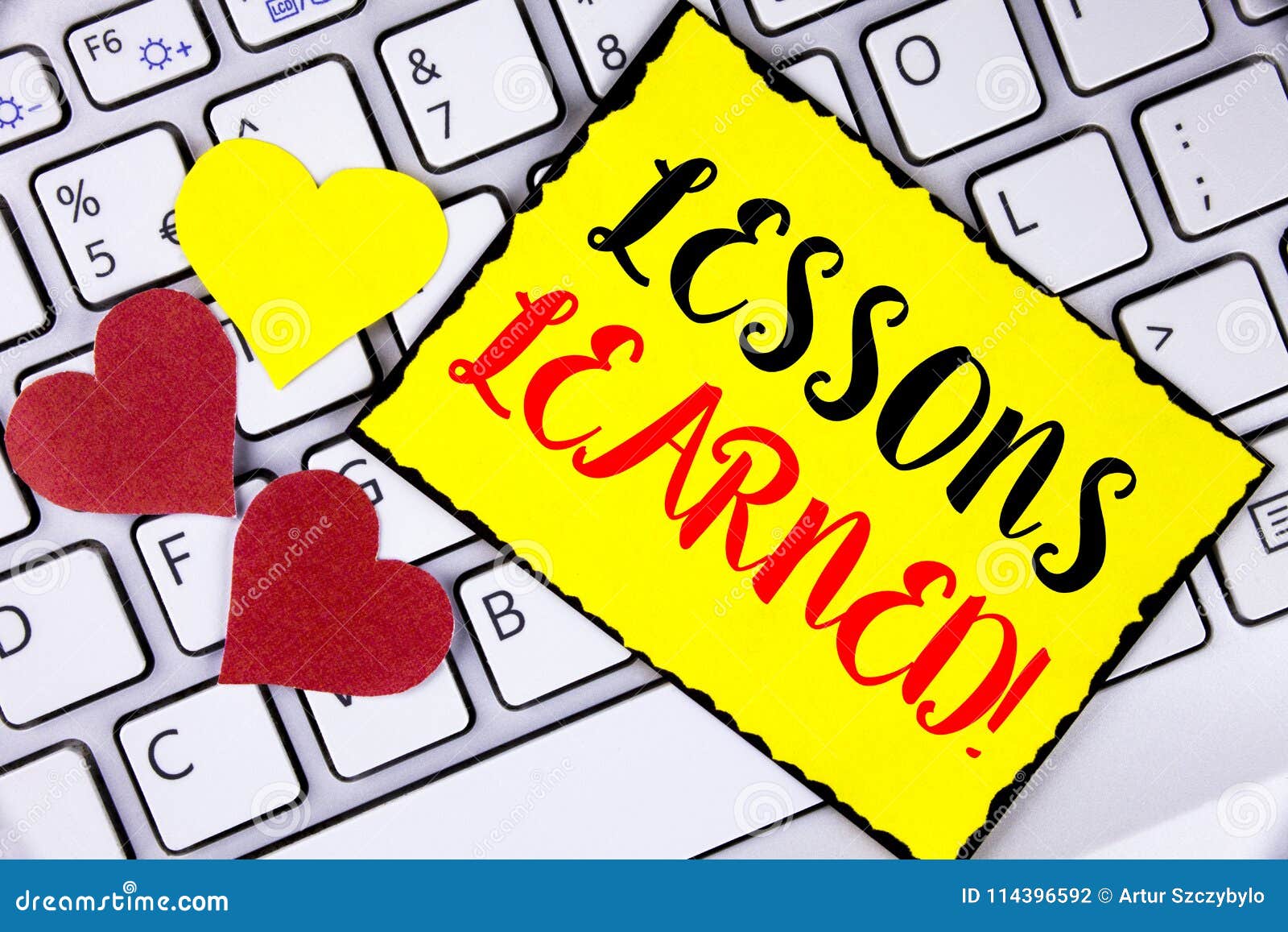 Writing Note Showing Lessons Learned Motivational Call. Business Photo ...