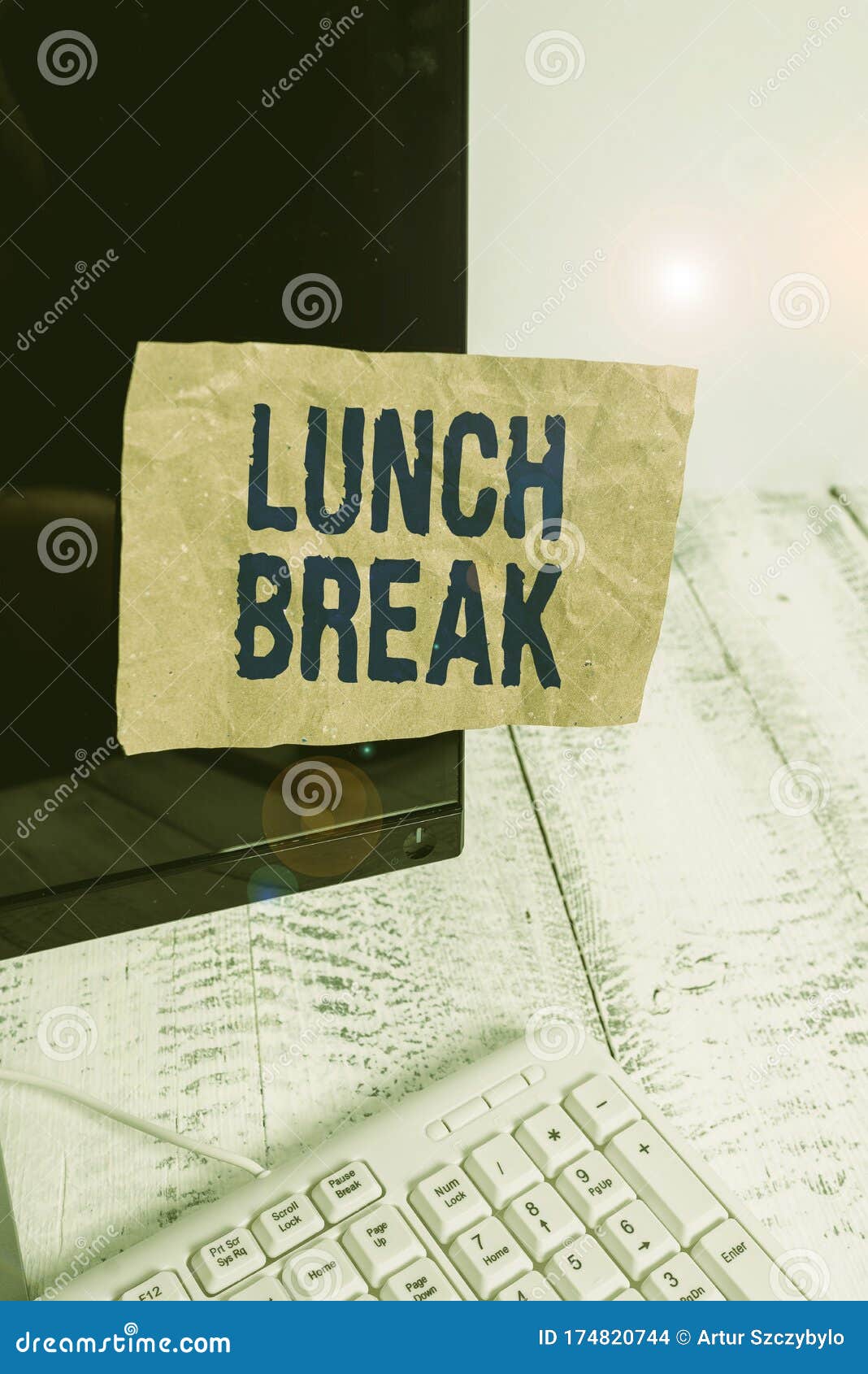 Writing Note Showing Lunch Break. Business Photo Showcasing Time when a ...