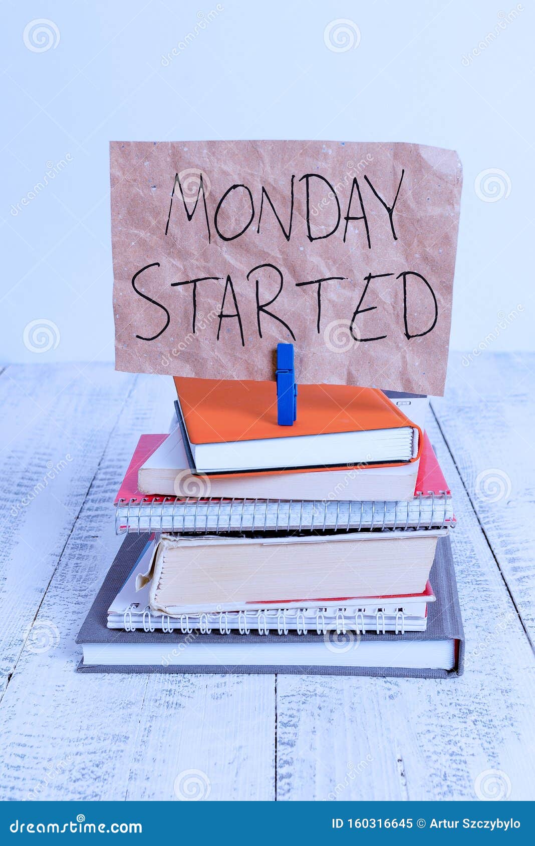 Writing Note Showing Monday Started. Business Photo Showcasing Getting ...