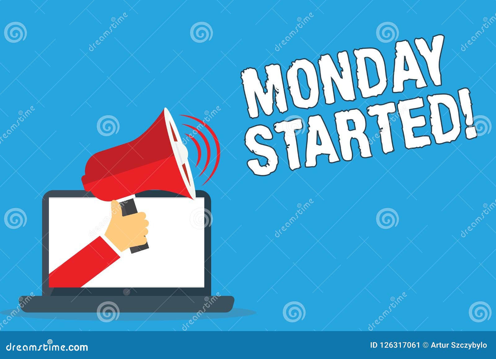 Writing Note Showing Monday Started. Business Photo Showcasing Getting ...