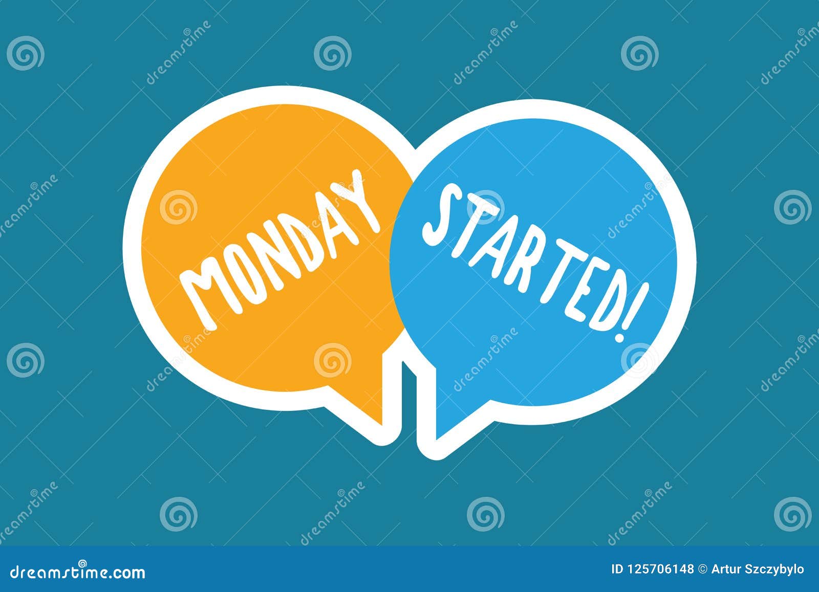 Writing Note Showing Monday Started. Business Photo Showcasing Getting ...