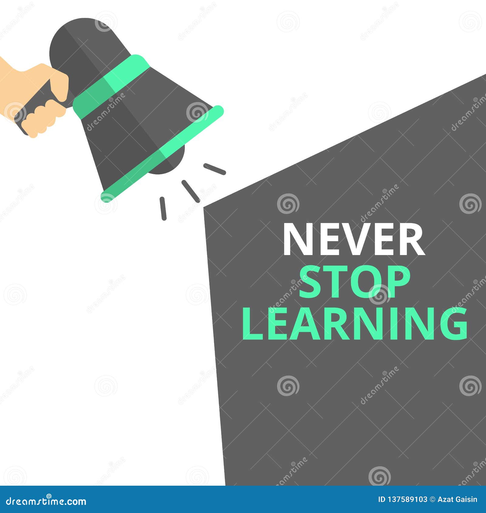 Writing Note Showing Never Stop Learning Stock Vector - Illustration of ...