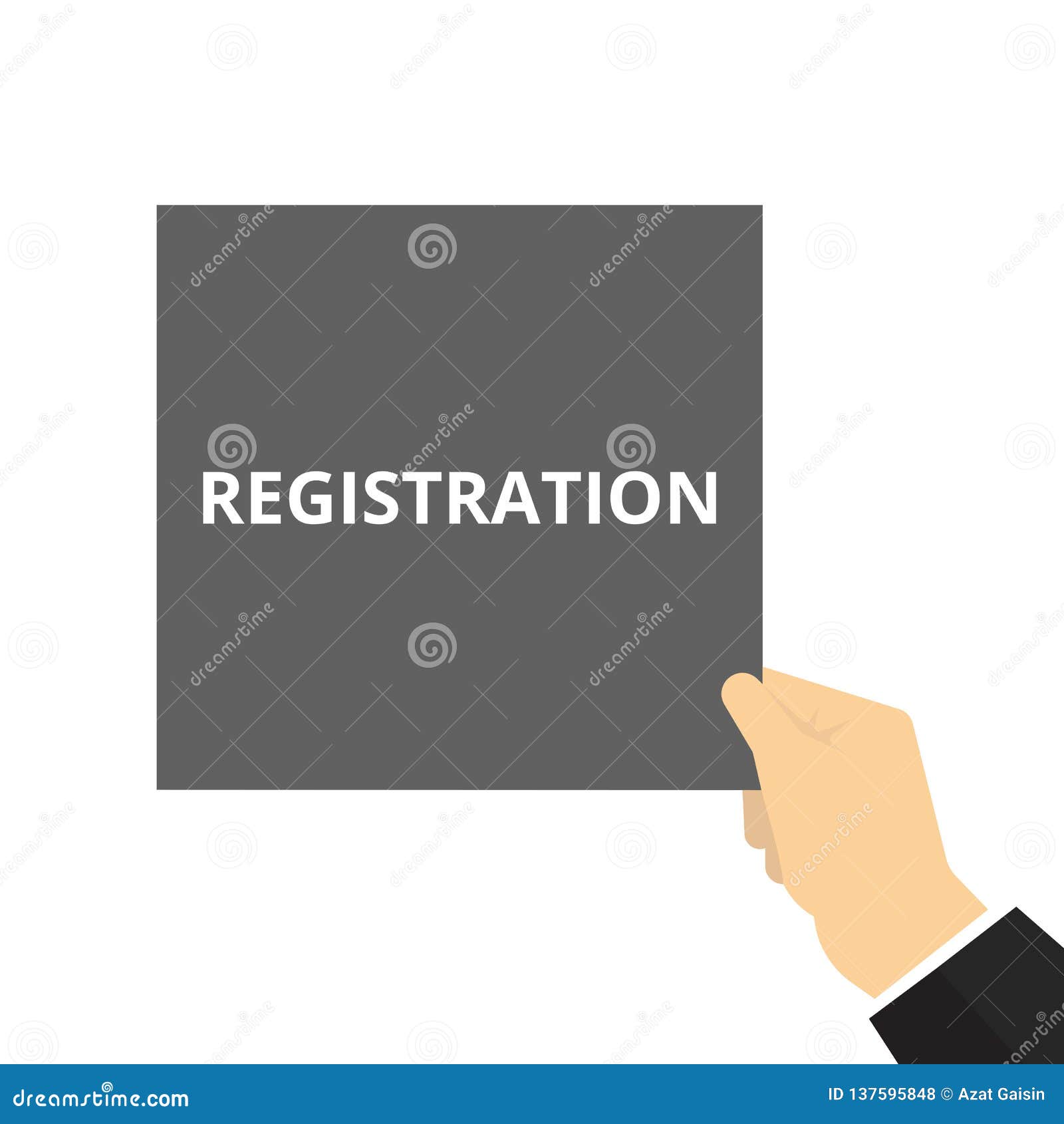 Writing Note Showing Registration Stock Illustration - Illustration of ...