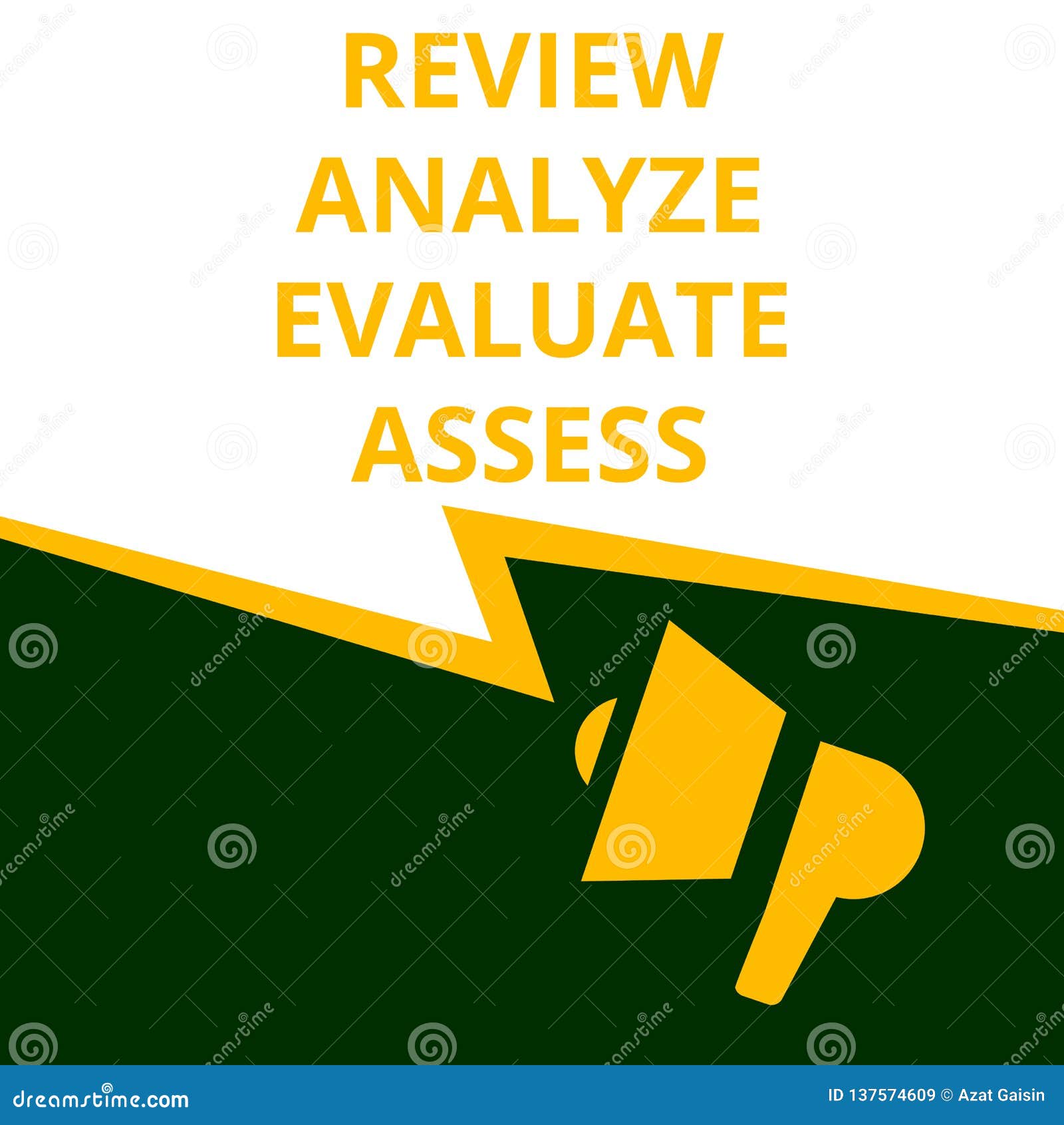 Writing Note Showing Review Analyze Evaluate Assess Stock Illustration ...