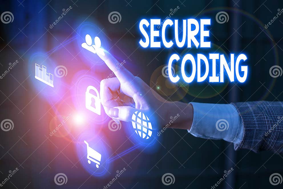 Writing Note Showing Secure Coding. Business Photo Showcasing Applied ...