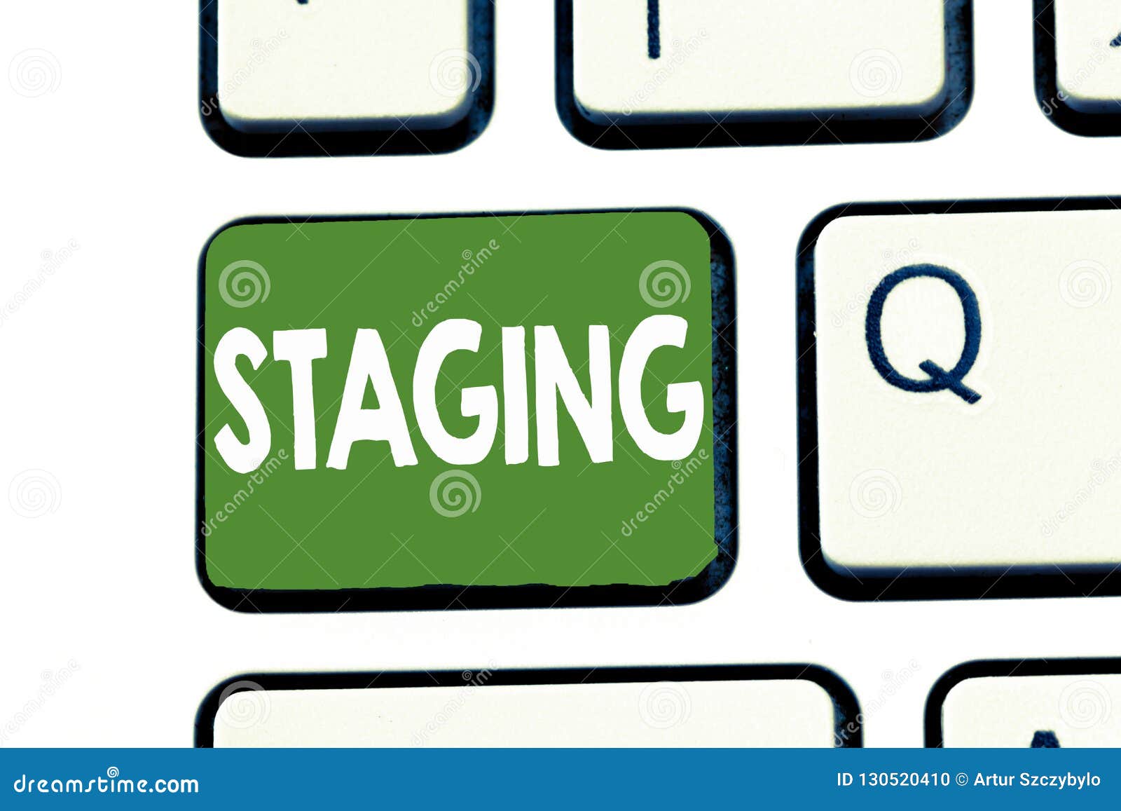 Writing Note Showing Staging. Business Photo Showcasing Method ...