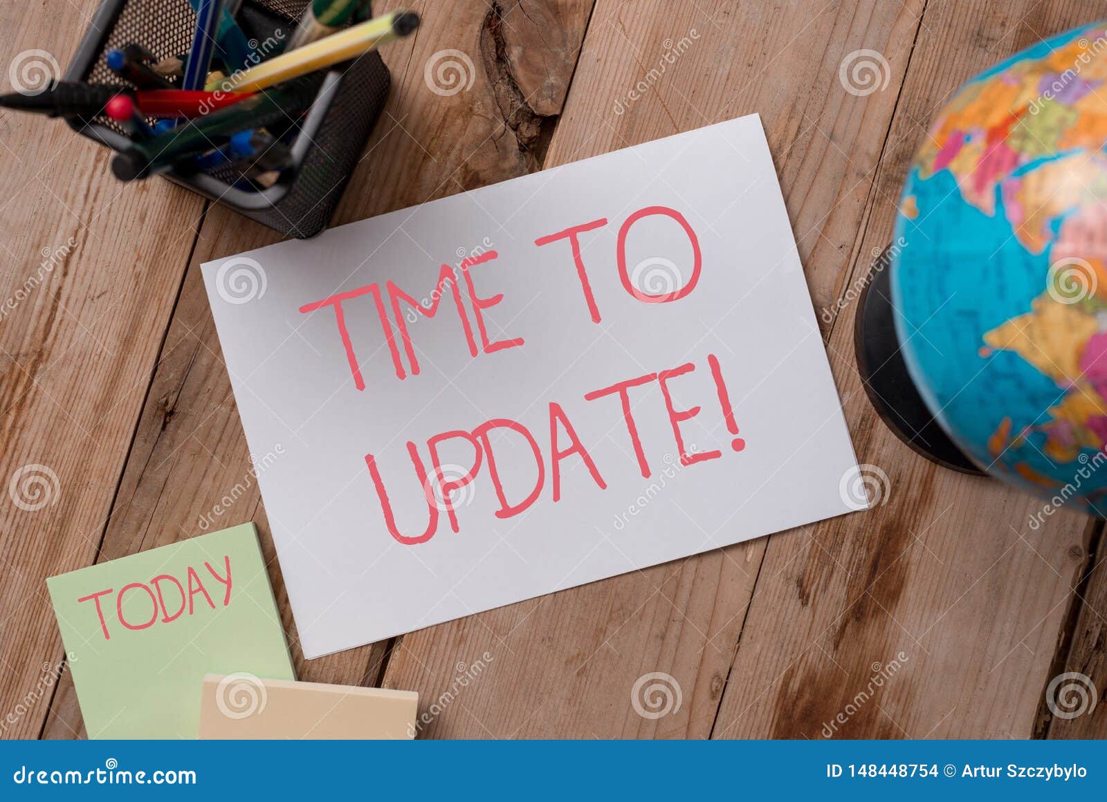 Writing Note Showing Time To Update. Business Photo Showcasing Act ...