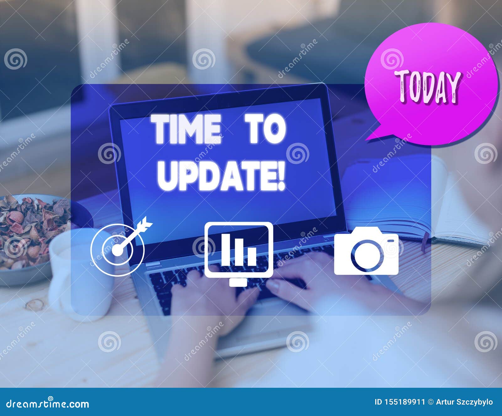 Writing Note Showing Time To Update. Business Photo Showcasing Act ...