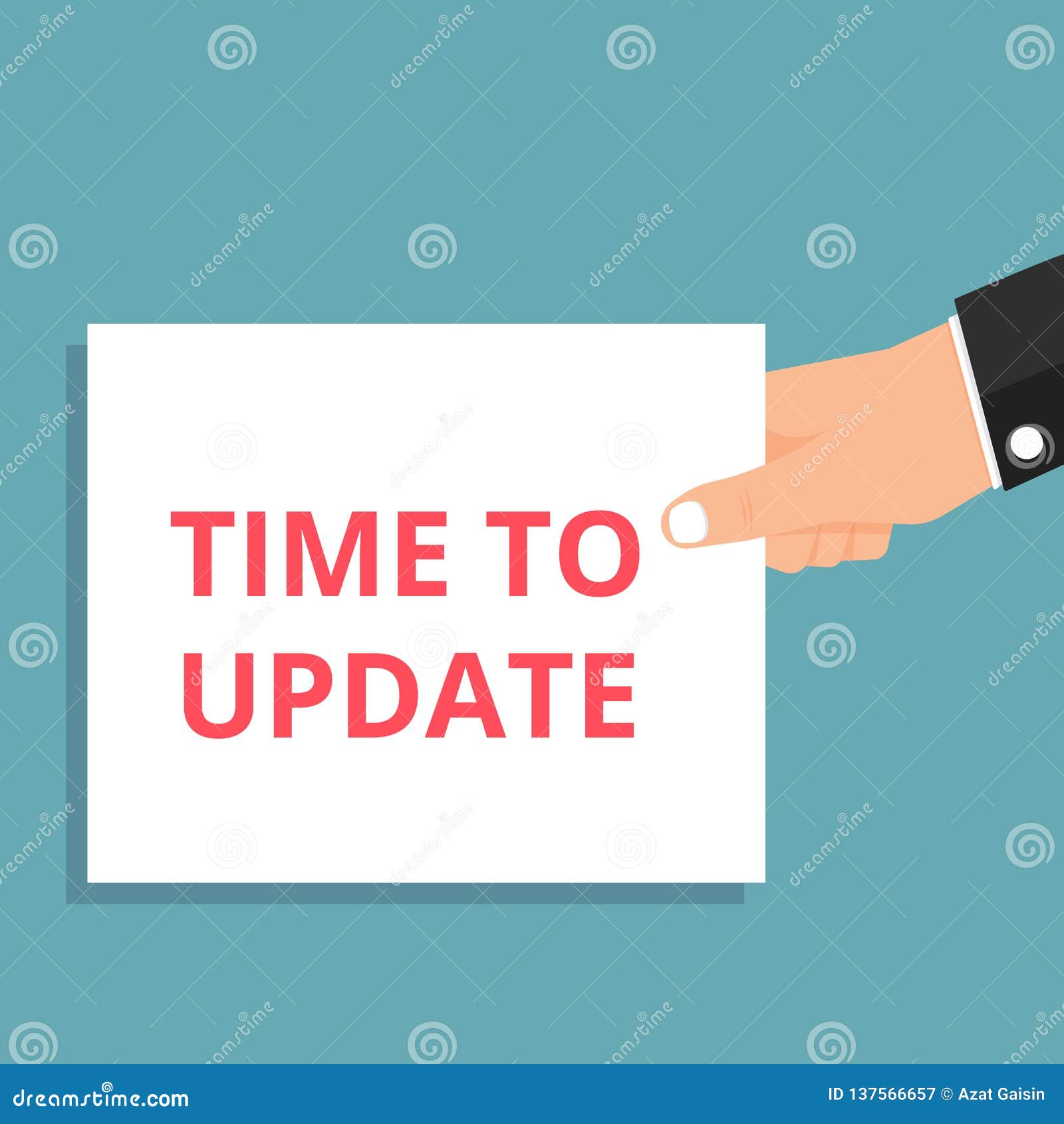 Writing Note Showing Time To Update Stock Illustration - Illustration ...