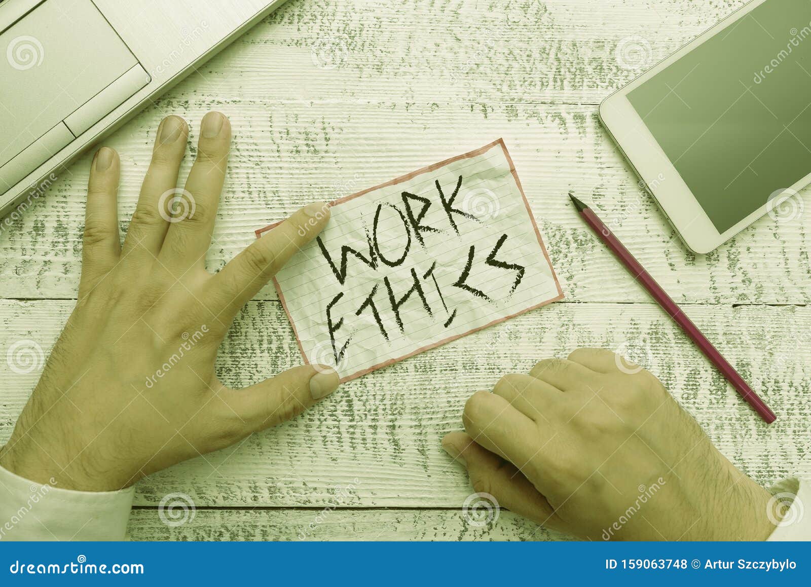 Writing Note Showing Work Ethics. Business Photo Showcasing a Set of ...