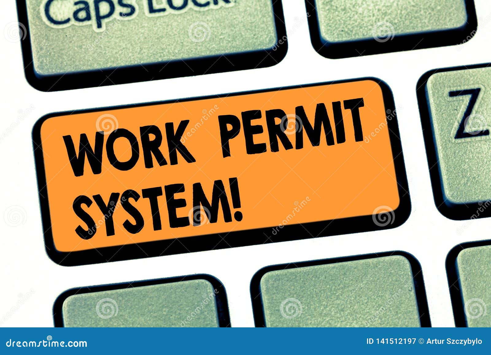 Writing Note Showing Work Permit System. Business Photo Showcasing ...