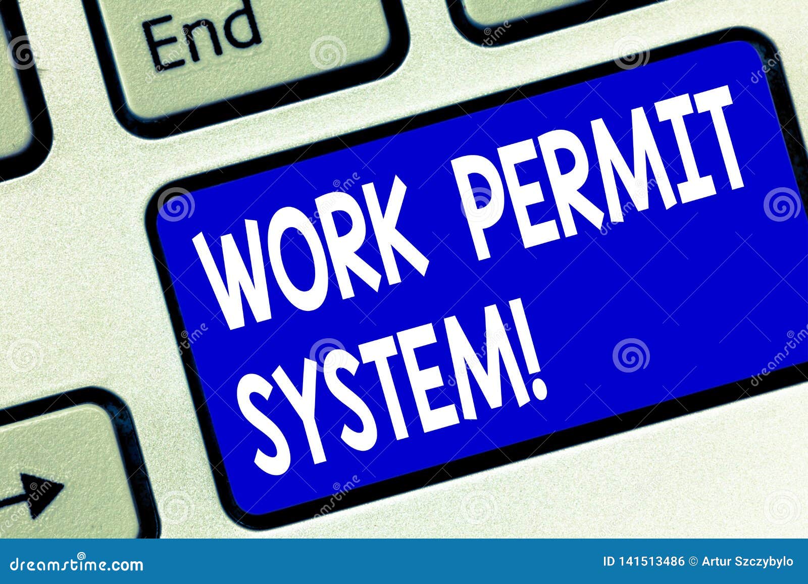 Writing Note Showing Work Permit System. Business Photo Showcasing ...