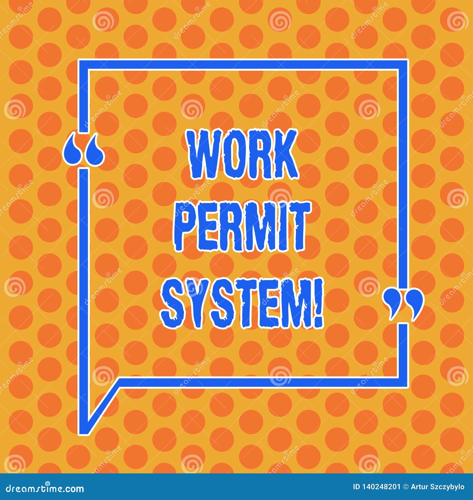 Writing Note Showing Work Permit System. Business Photo Showcasing ...