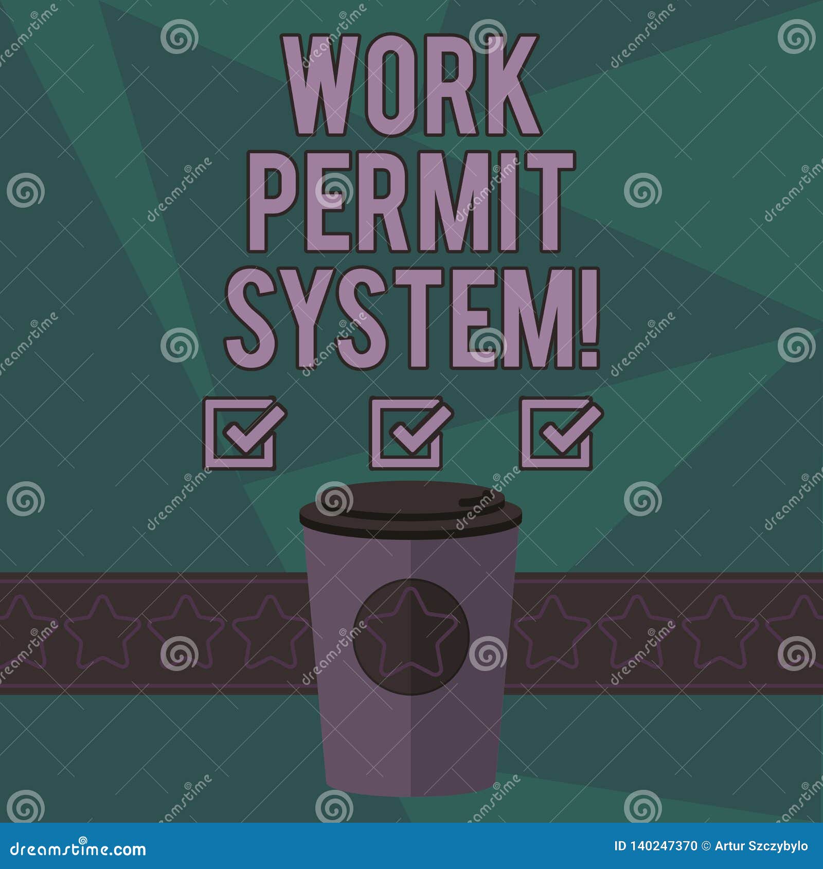 Writing Note Showing Work Permit System. Business Photo Showcasing ...