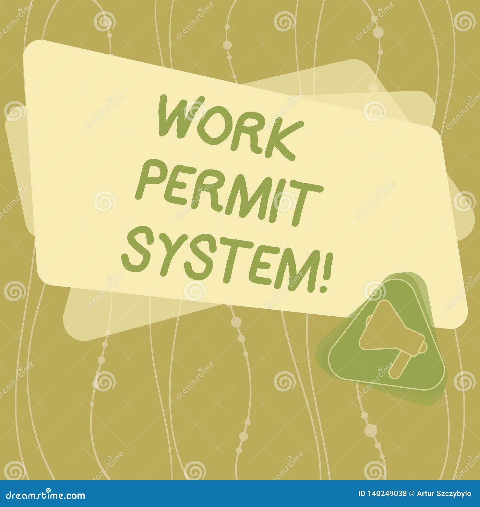 Writing Note Showing Work Permit System. Business Photo Showcasing ...