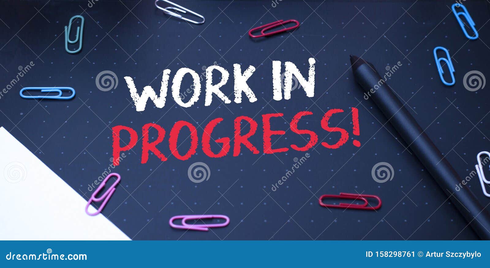 Writing Note Showing Work in Progress. Business Photo Showcasing ...