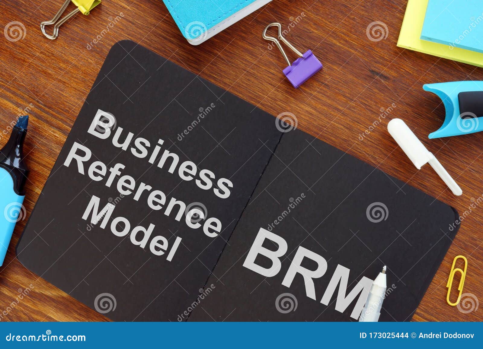 Writing Note Shows the Text BRM - Business Reference Model Stock Photo ...