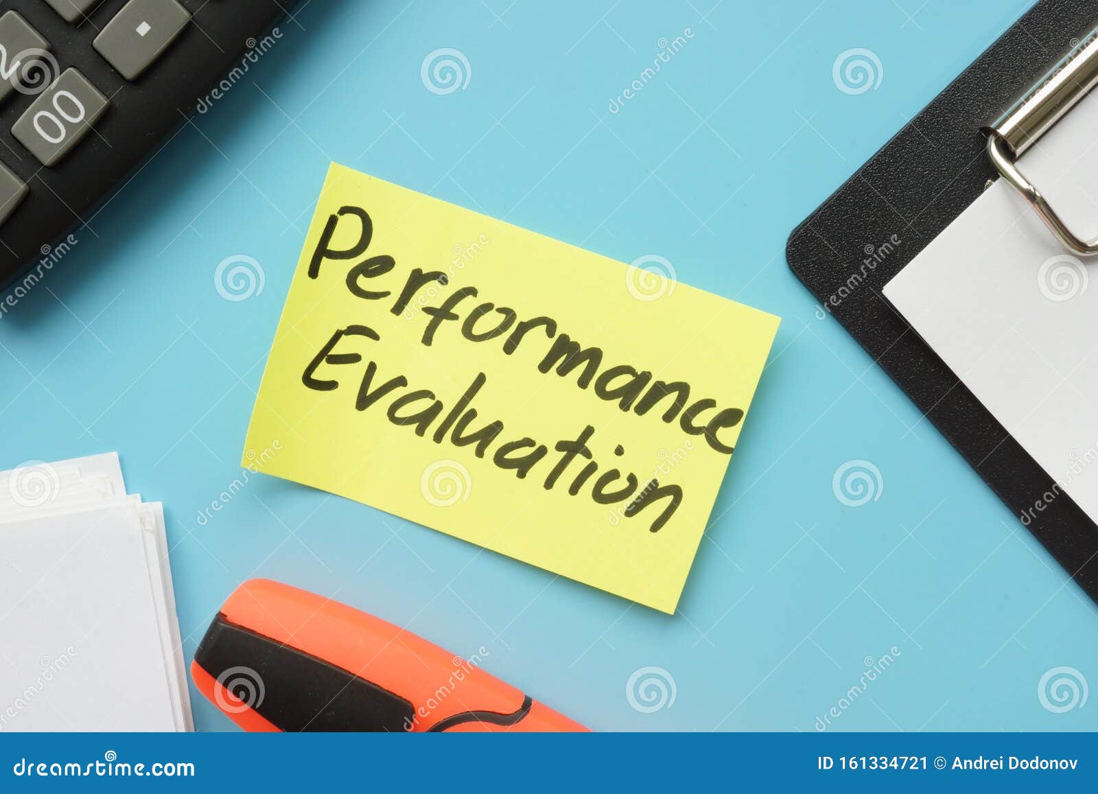Writing Note Shows the Text Performance Evaluation Stock Image - Image ...