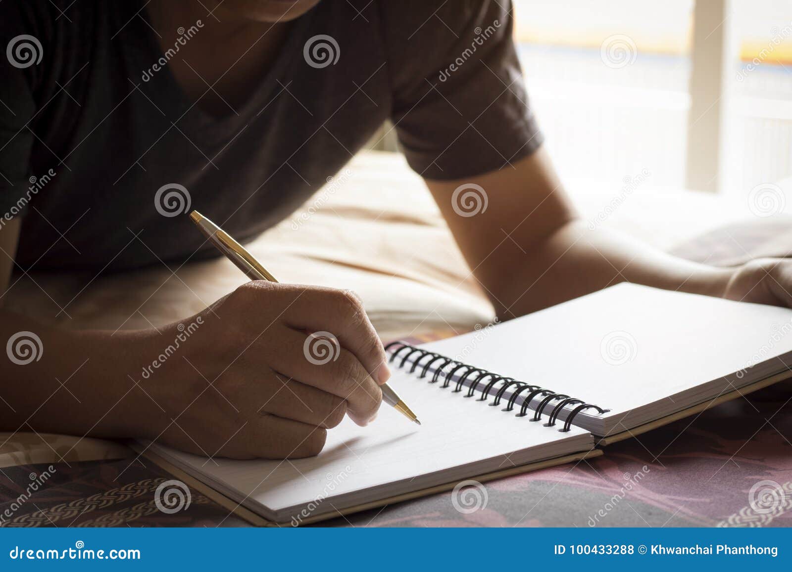 Writing on notebook stock photo. Image of women, note - 100433288