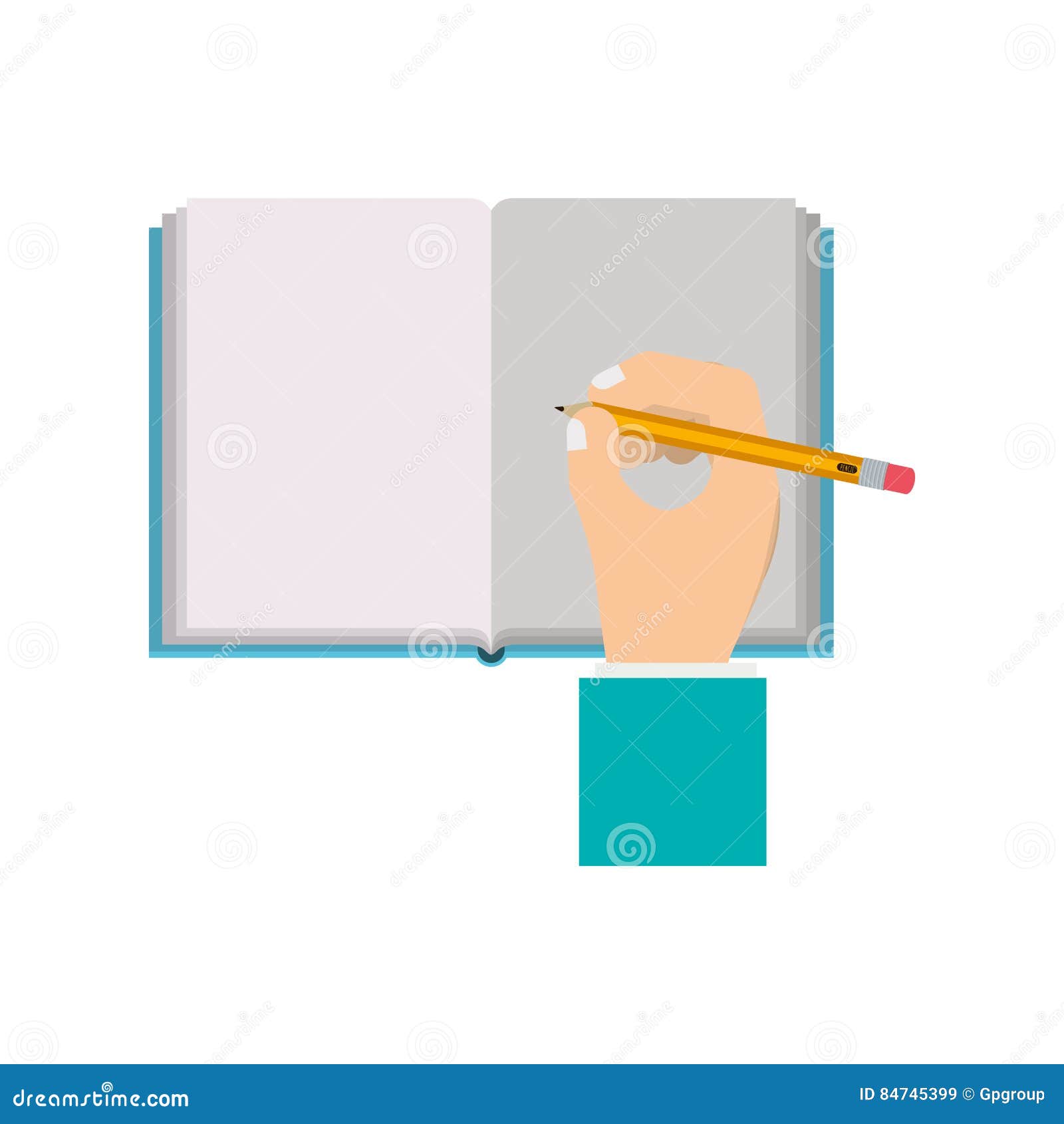 Writing on notebook stock vector. Illustration of journal - 84745399