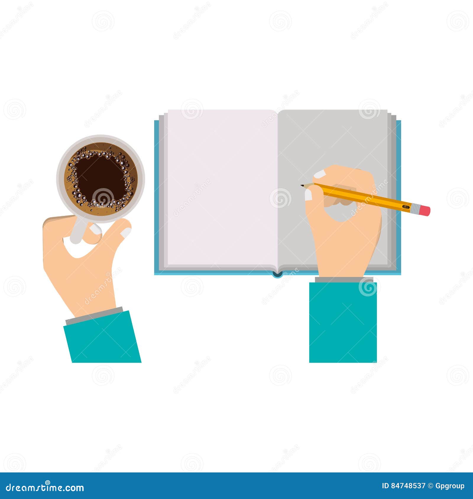 Writing on notebook stock vector. Illustration of modern - 84748537