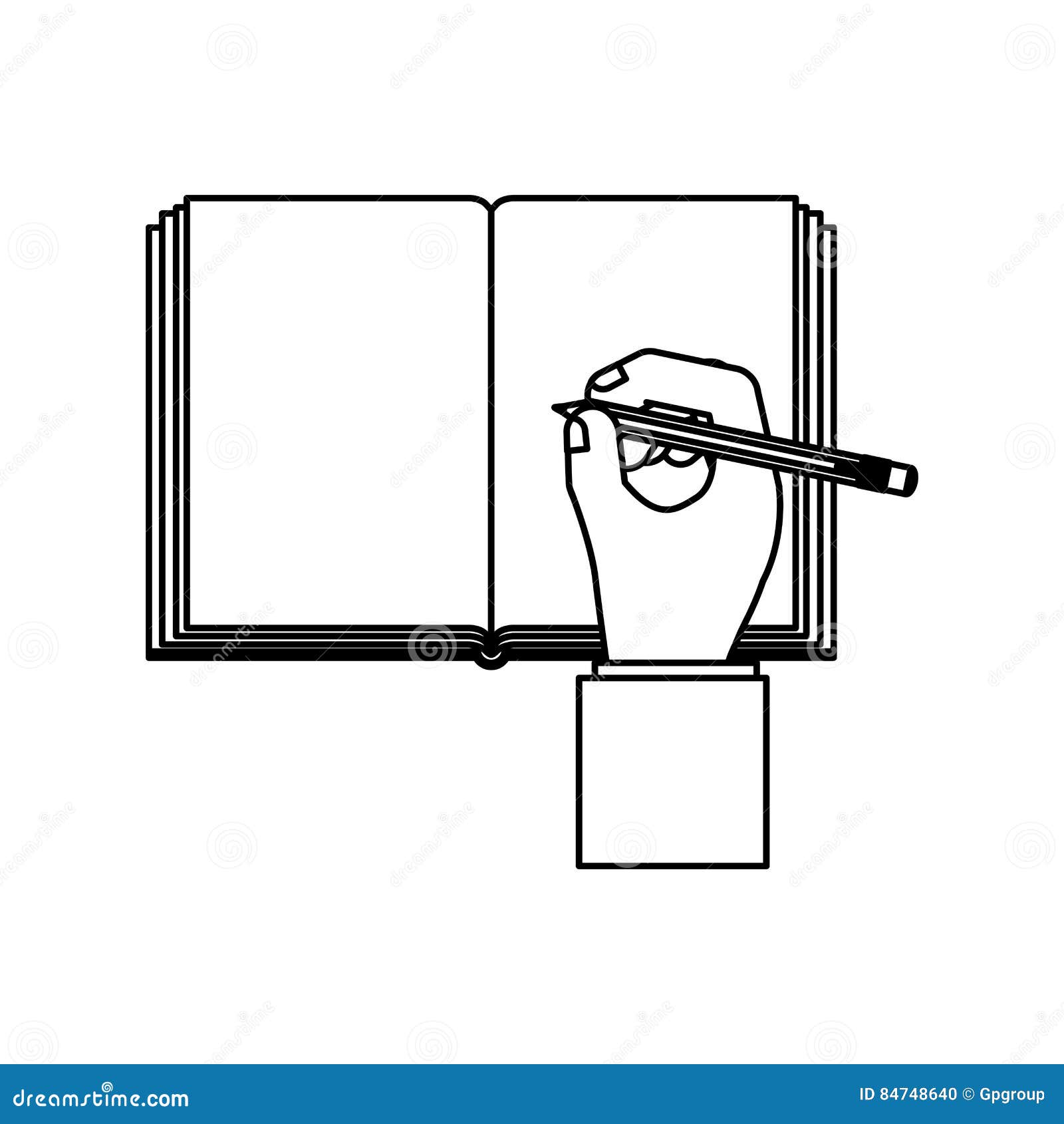 Writing on notebook stock vector. Illustration of homework - 84748640