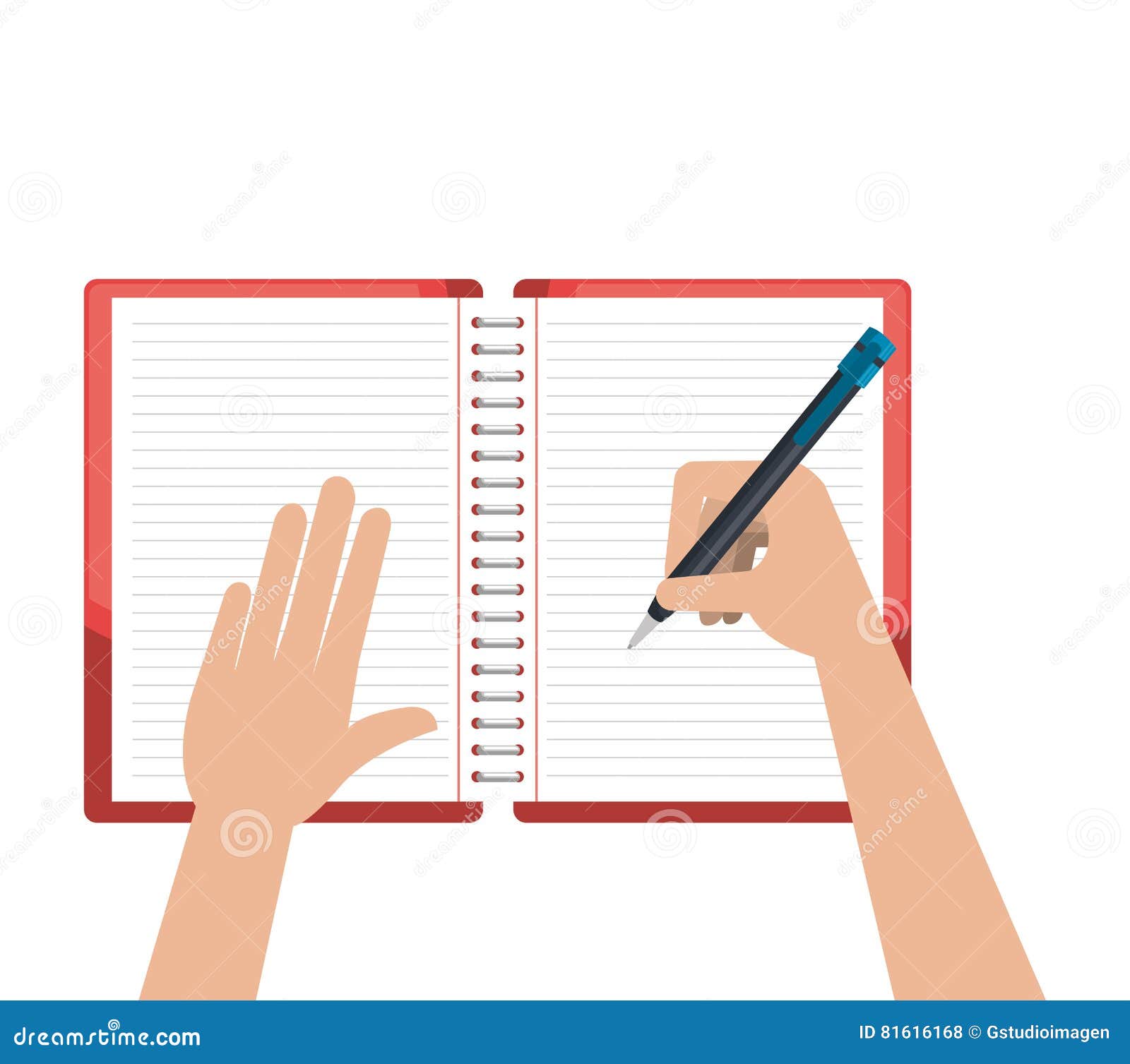 Writing in Notebook School Isolated Icon Stock Vector - Illustration of ...