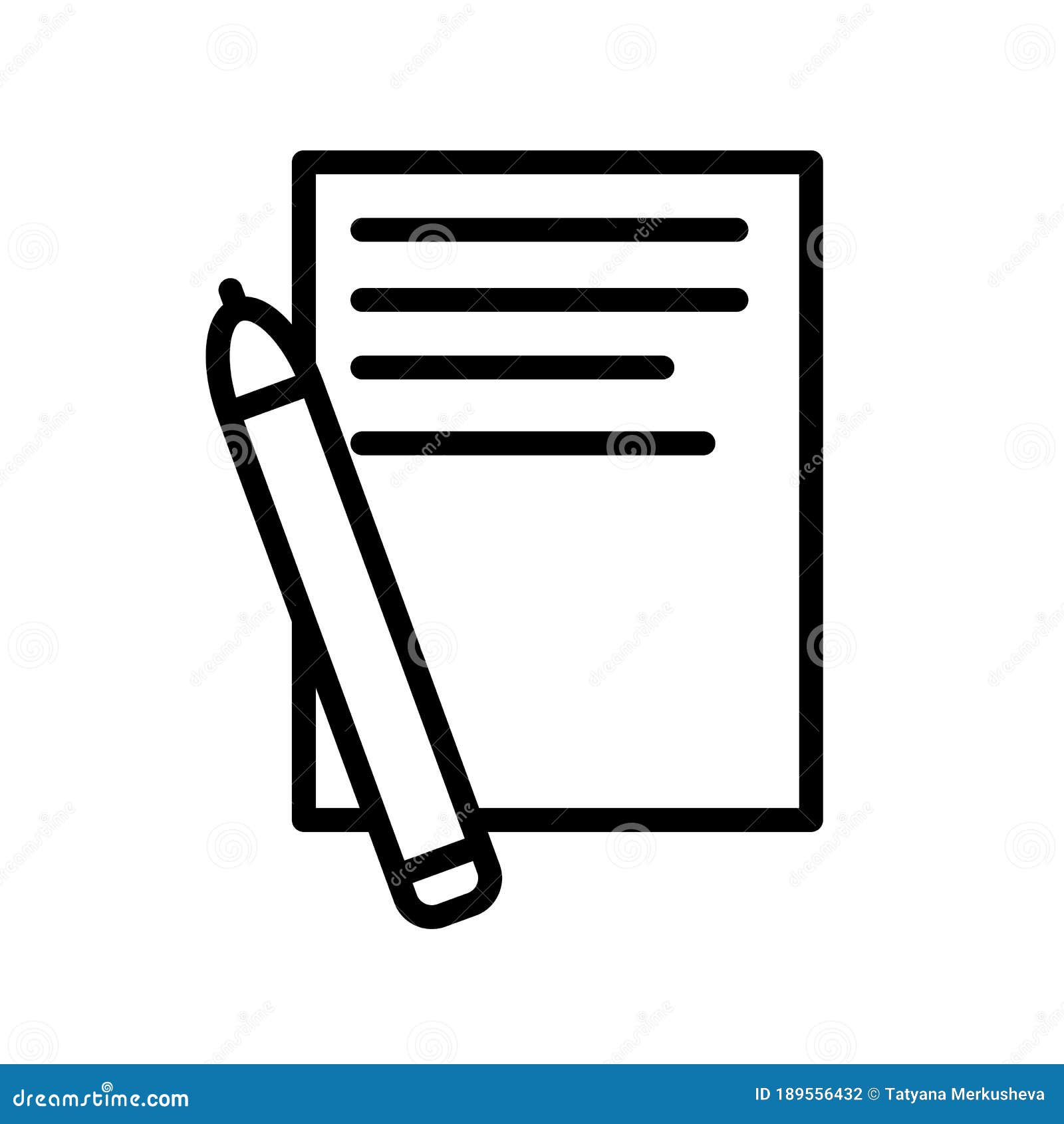 Pen And Paper Clipart Black And White