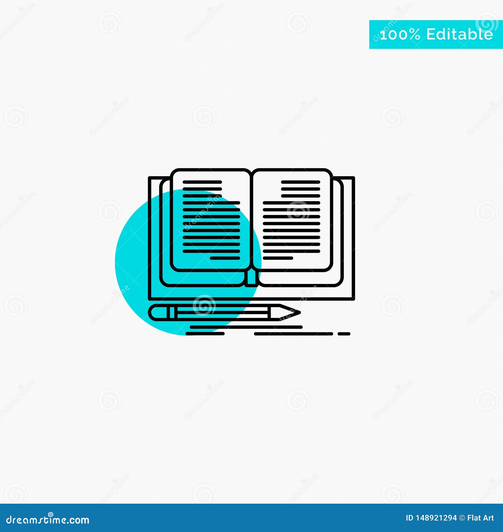 Writing, Novel, Book, Story Turquoise Highlight Circle Point Vector ...