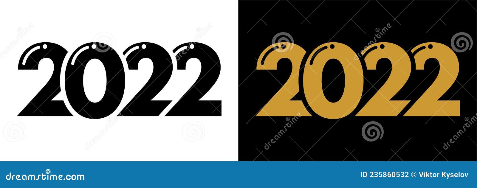 2022 writing numbers stock vector. Illustration of calendar - 235860532
