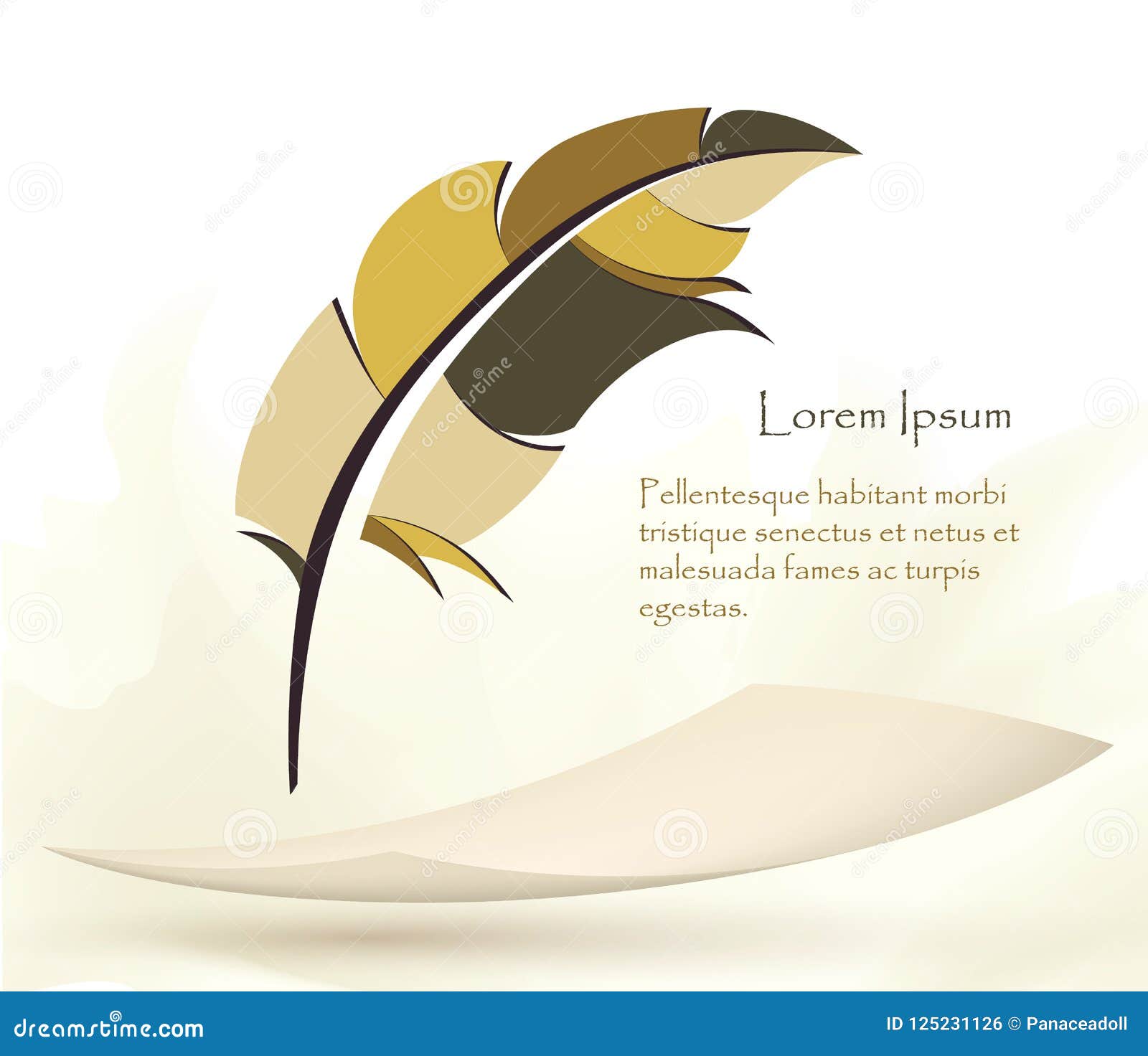 Writing Colorful Feather with Flying Paper Stock Illustration ...